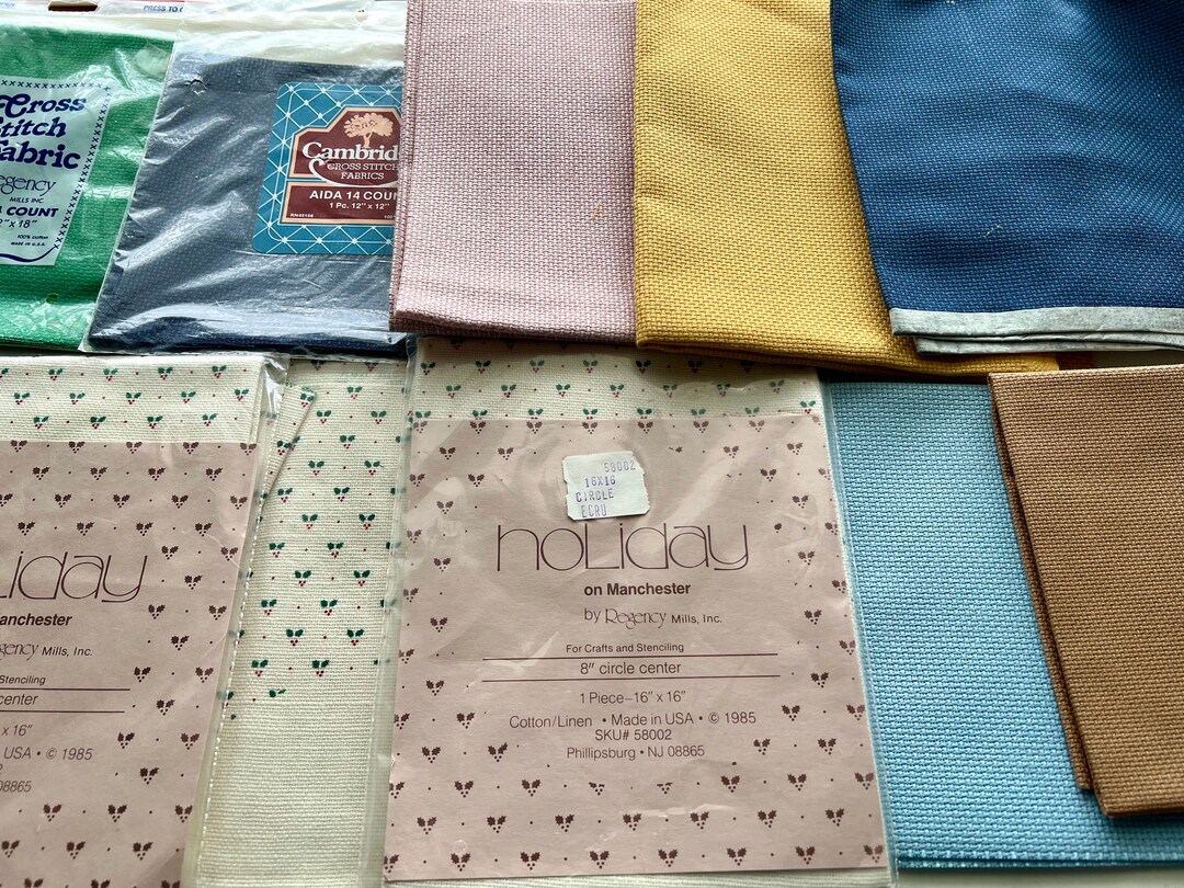 Aida Cross Stitch Fabric, Destash Cross Stitch Supplies, Evenweave ...