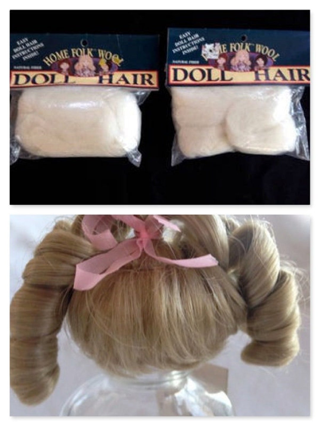 Doll Hair Wig, Doll Wig, Doll Making Supplies, Doll Hair Yarn Long ...