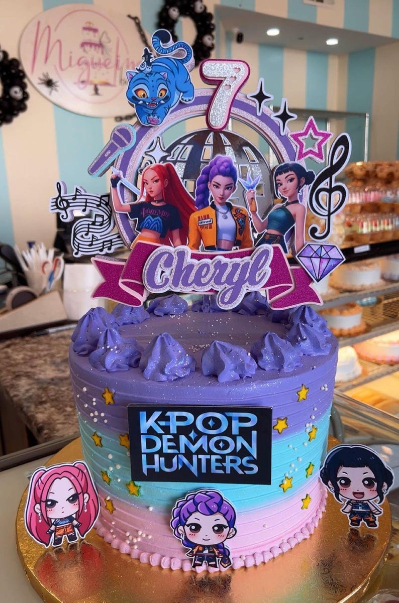 Custom K-pop Demon Hunters Cake Topper - Etsy