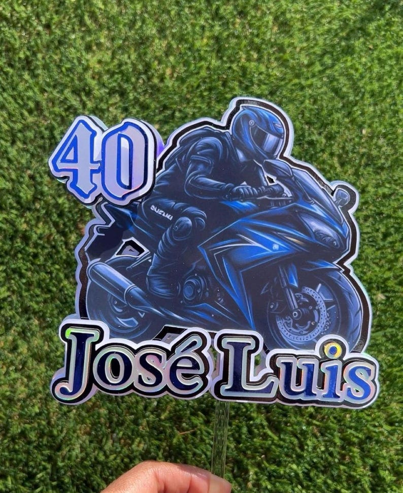 Custom Motorcycle Cake Topper, Biker Birthday Decor - Etsy