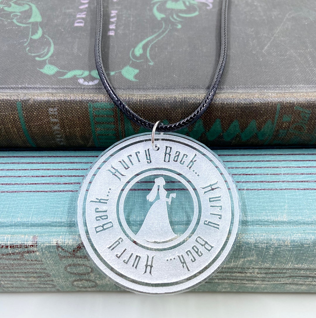 Haunted Mansion “hurry Back” Ax Bride Necklace. Laser Cut. Clear ...