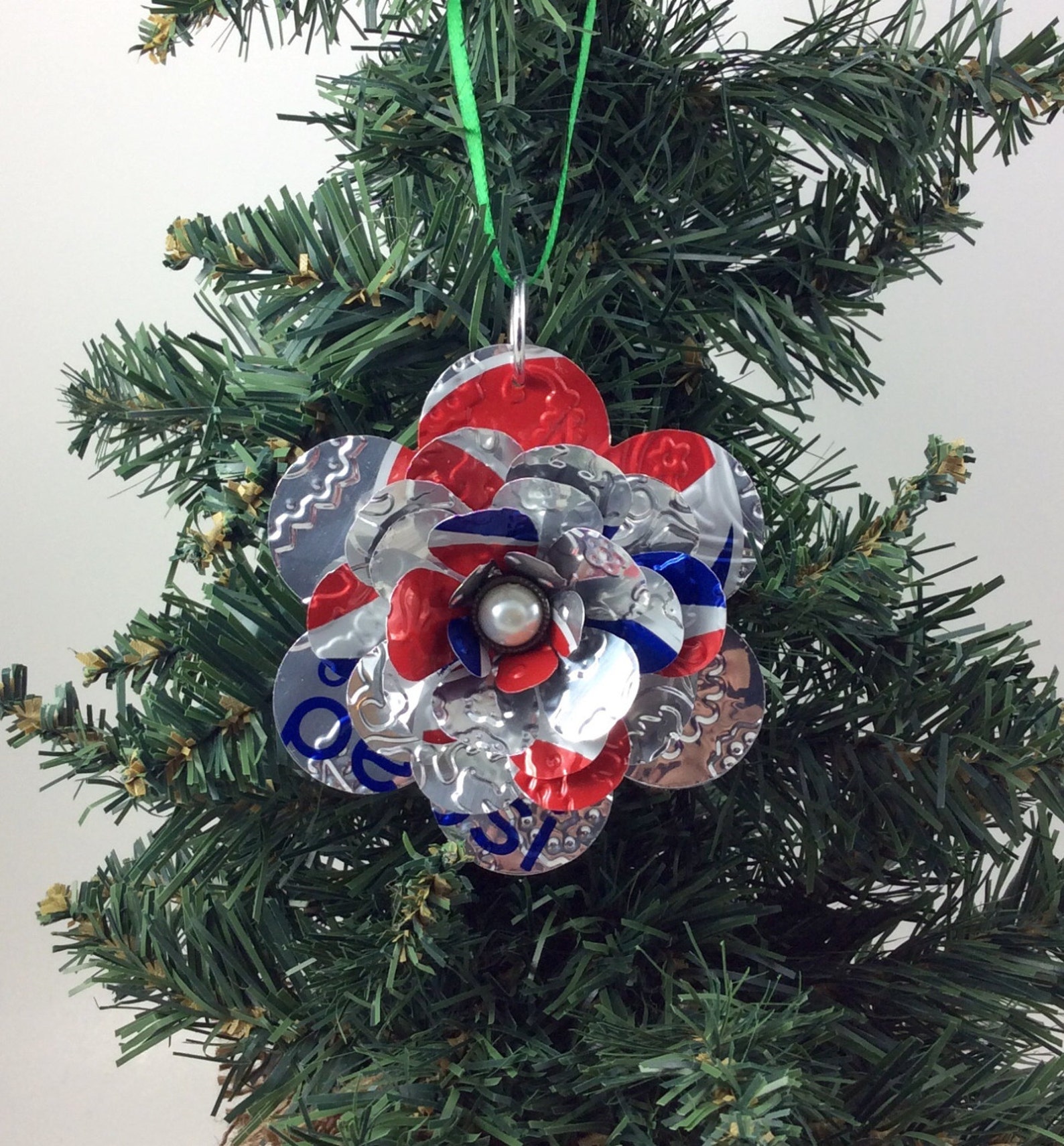 Diet Pepsi Flower Christmas Ornament. Recycled Soda Pop Can Art. Double ...