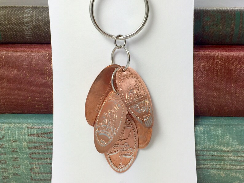 Disneyland's 5 PARK LANDS Key Ring Disney Pressed Penny - Etsy