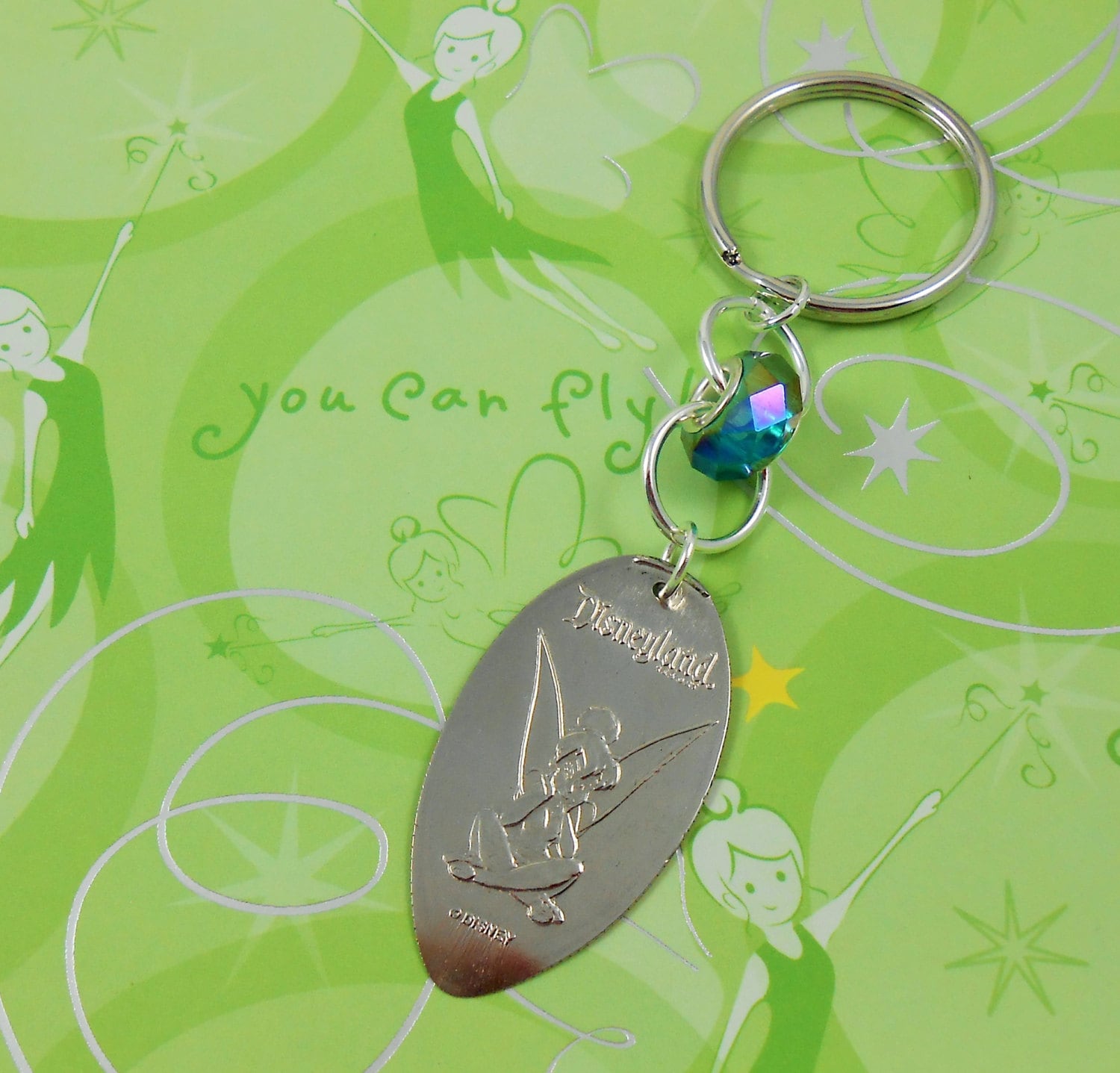 NEW Disneyland TINKERBELL Key Chain Pressed Quarter | Etsy