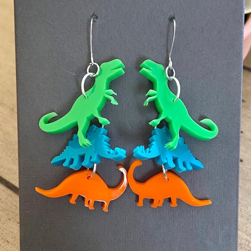 Dinosaur Earrings - Etsy
