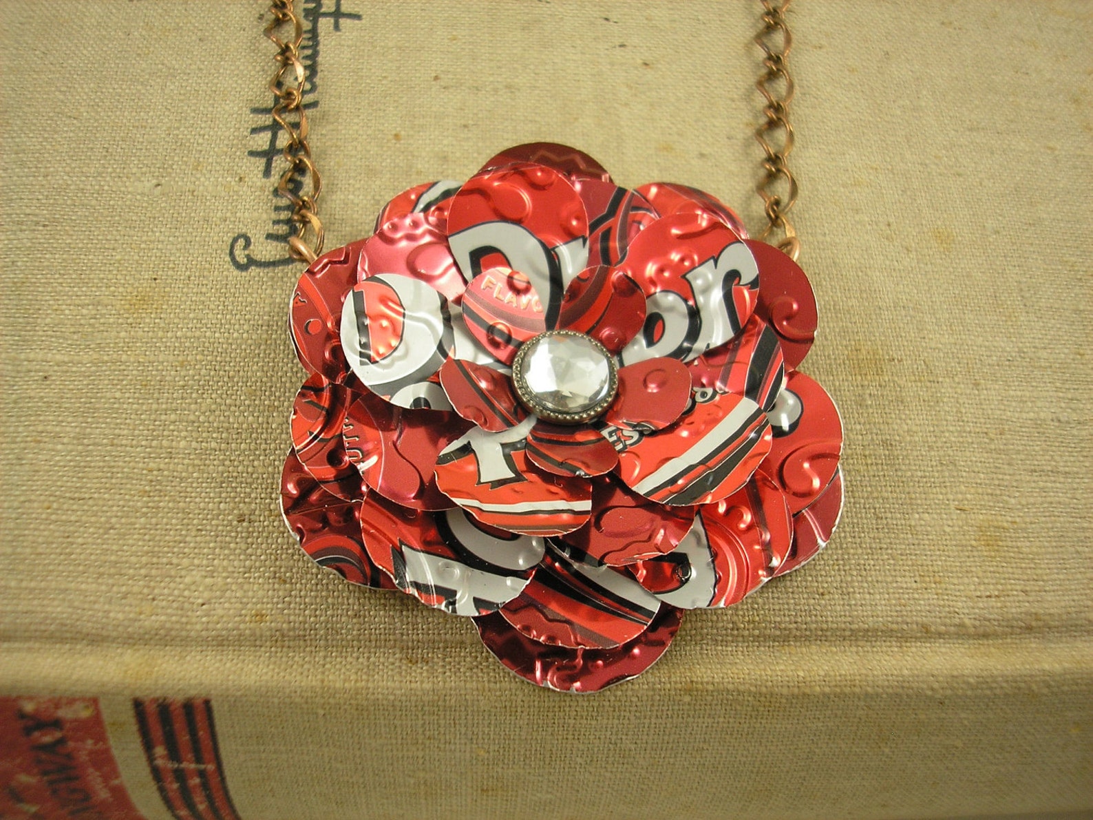 Dr Pepper Rose Necklace. Recycled Soda Can Art. Dr Pepper. - Etsy