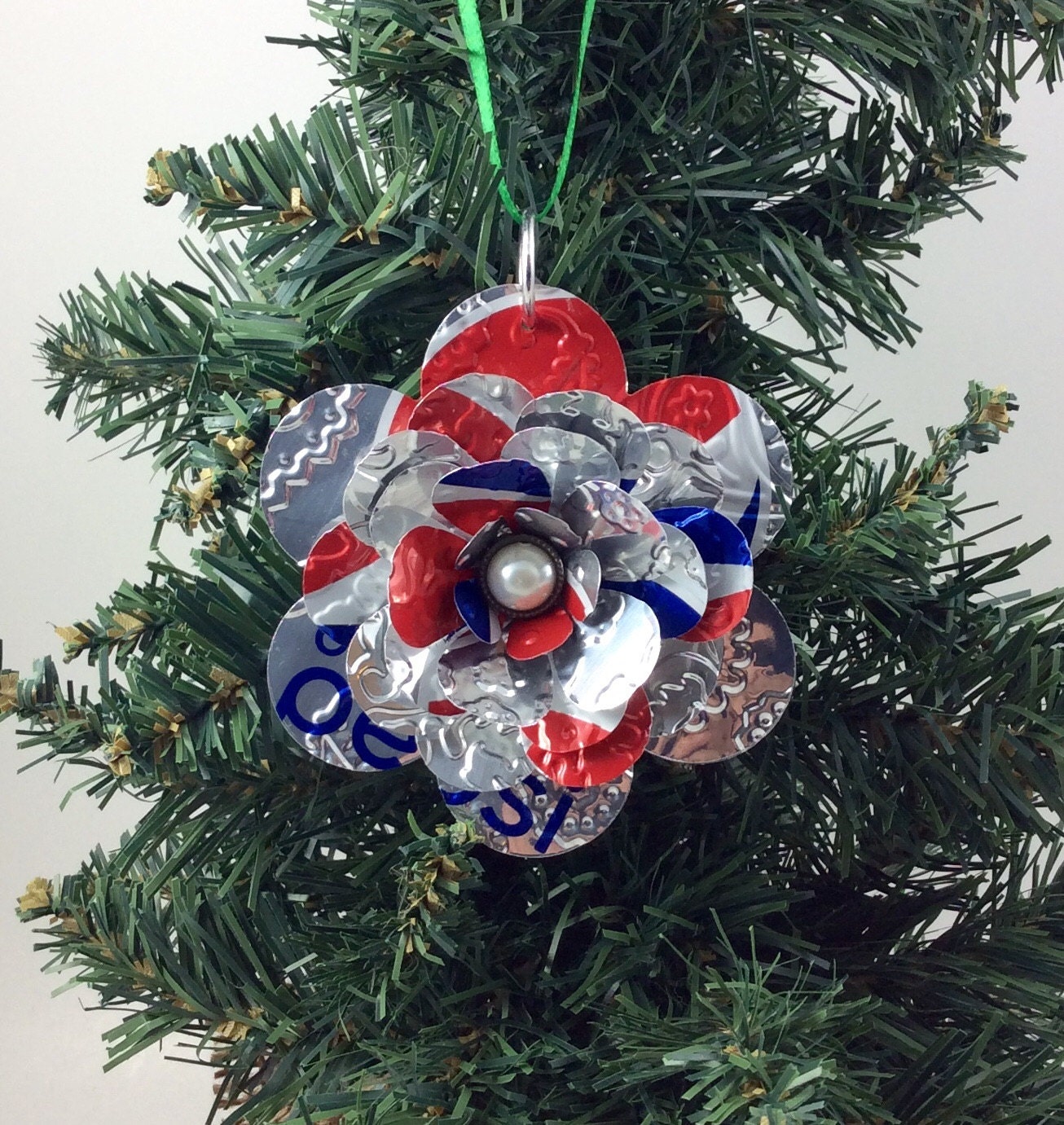 Diet Pepsi Flower Christmas Ornament. Recycled Soda Pop Can Art. Double ...