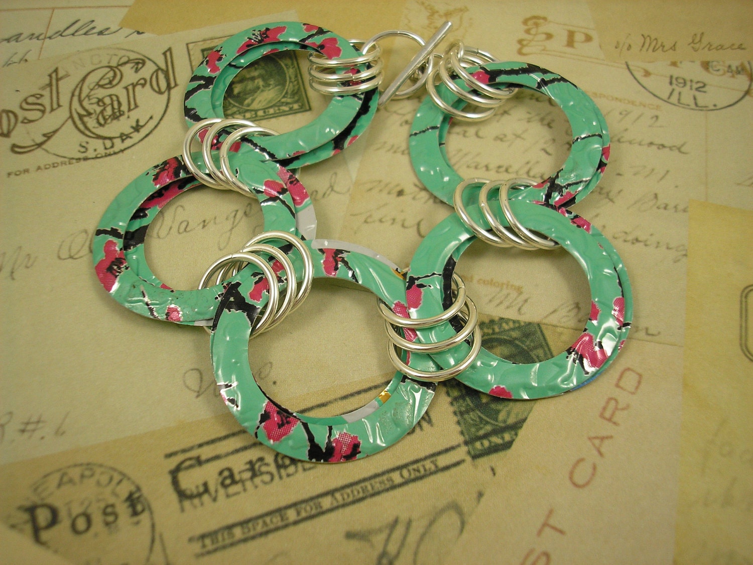 Circle of RINGS. Recycled Soda Can Art. Double-sided. AZ Tea. - Etsy