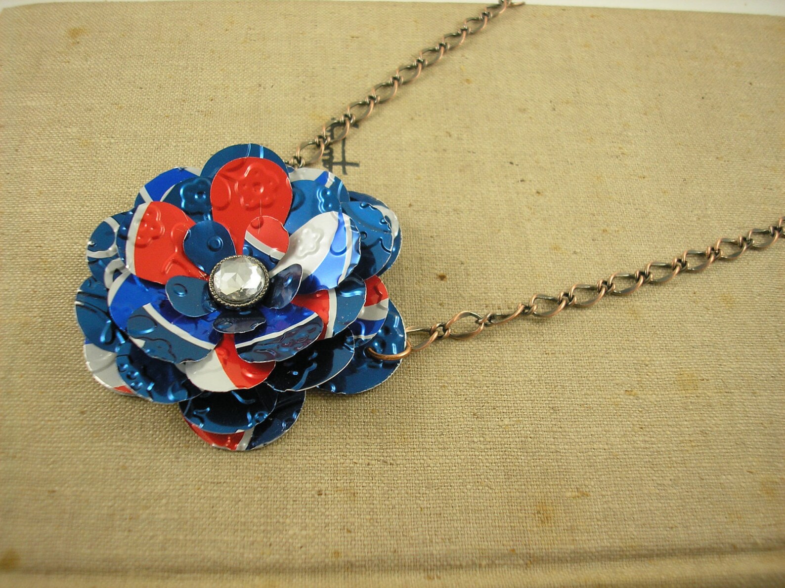 Recycled Soda Can Art. Pepsi Rose Necklace. Upcycled Statement - Etsy