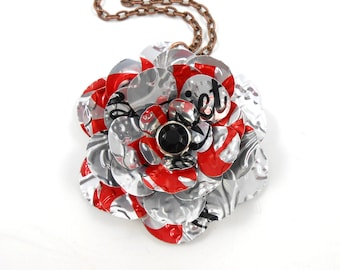 Simple Rose Pendant Necklace MEDIUM Recycled Soda Can Art. | Etsy