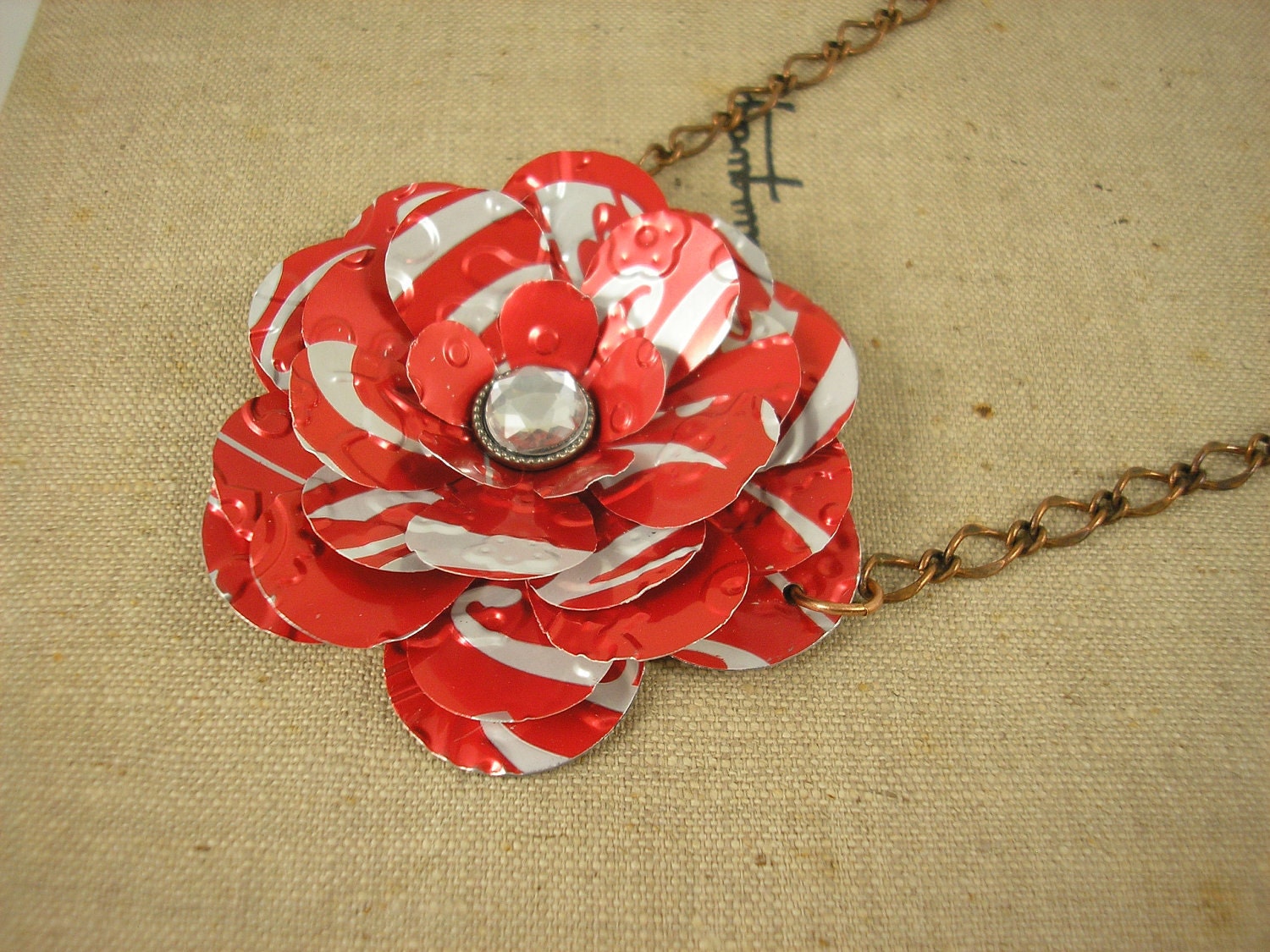 Recycled Soda Can Art. Red Coke Rose Necklace. Upcycled - Etsy