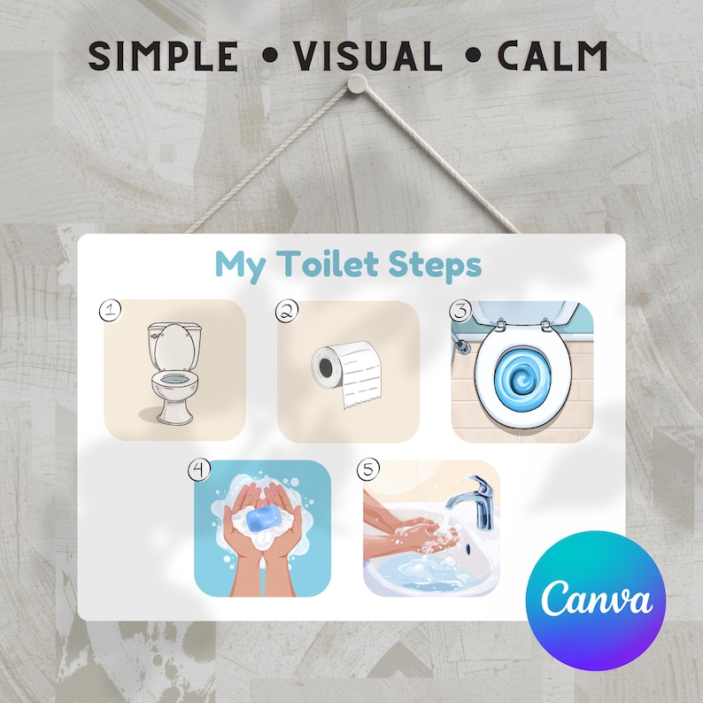 Potty Training Chart | Visual Toilet & Handwashing Routine (digital ...