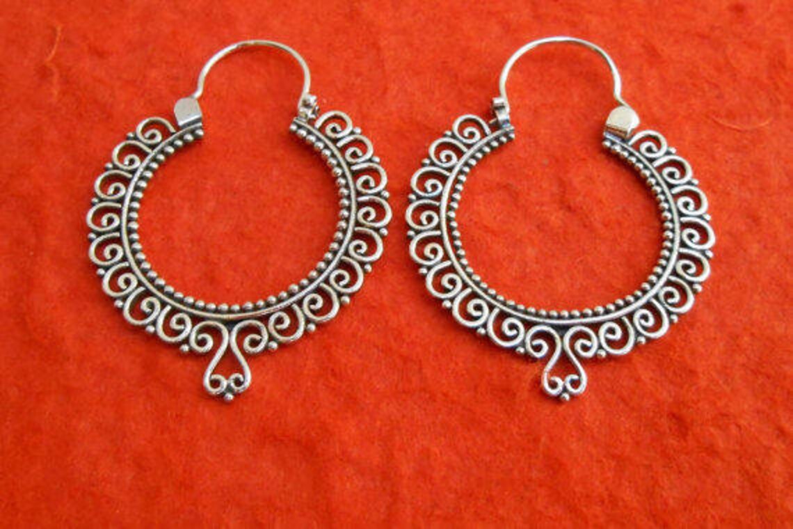 Small Sterling Silver Hoop Earrings Alluring Unique - Etsy