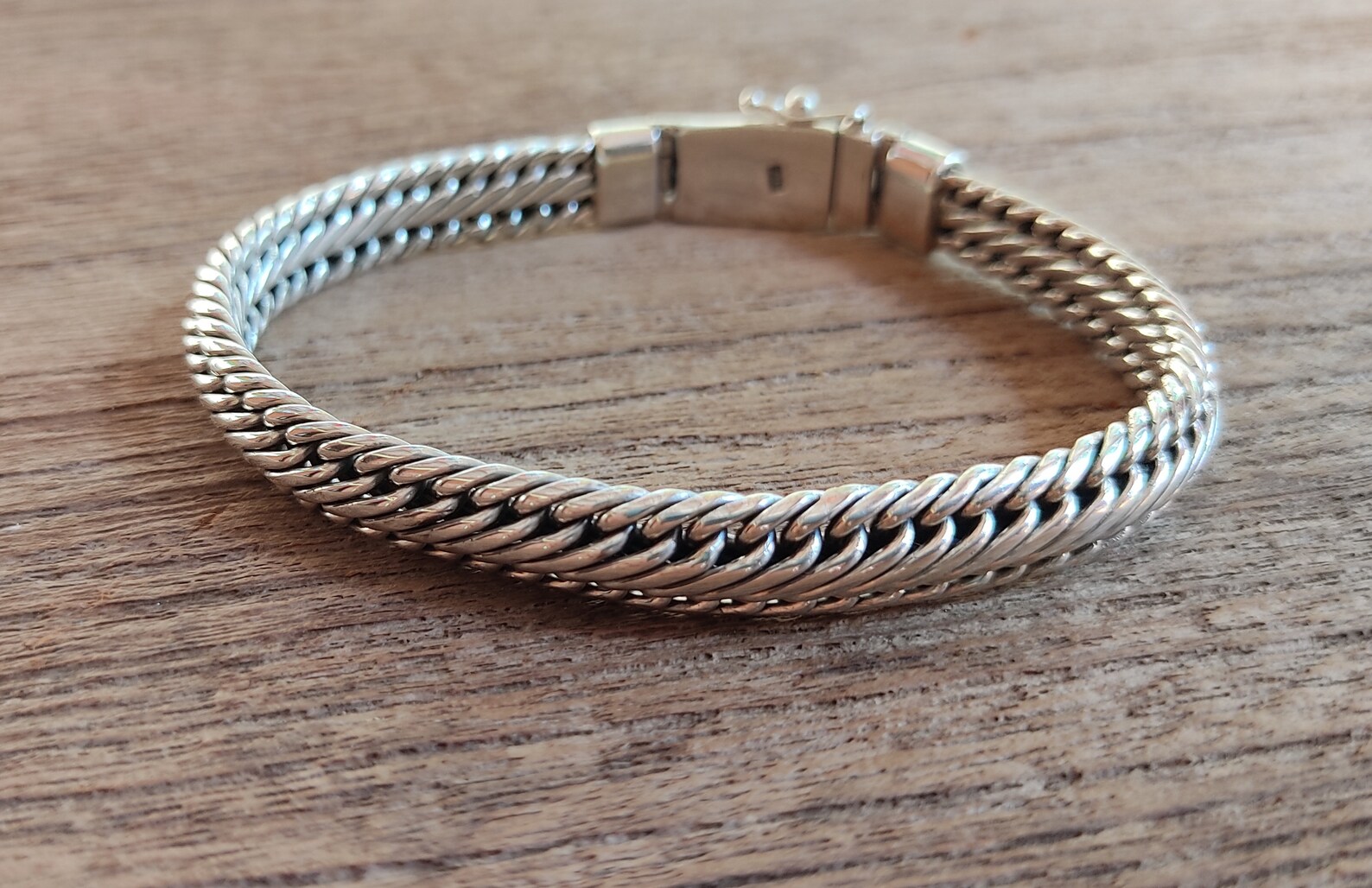 9 mm thick solid sterling Silver bracelet Handmade silver | Etsy