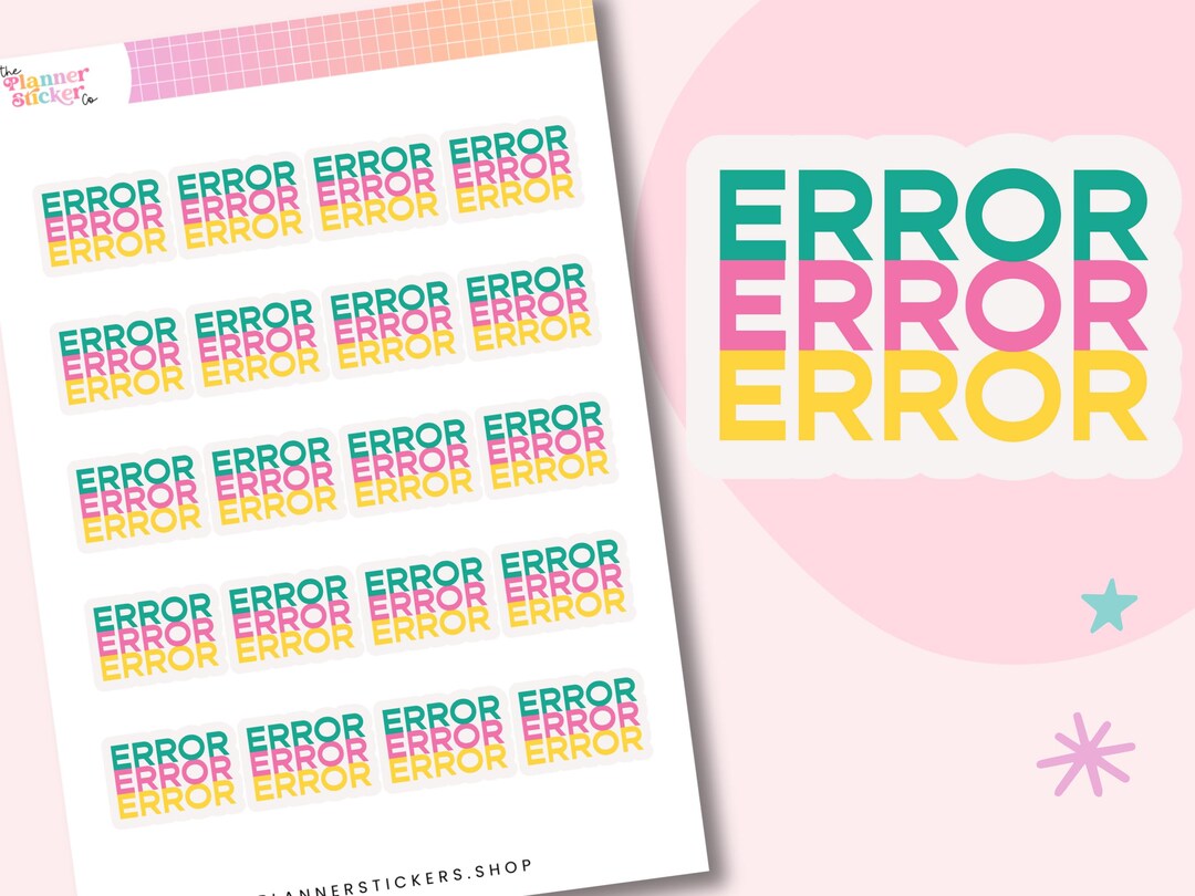 Error Retro Tech Sticker Sheet. Ships Next Day. - Etsy