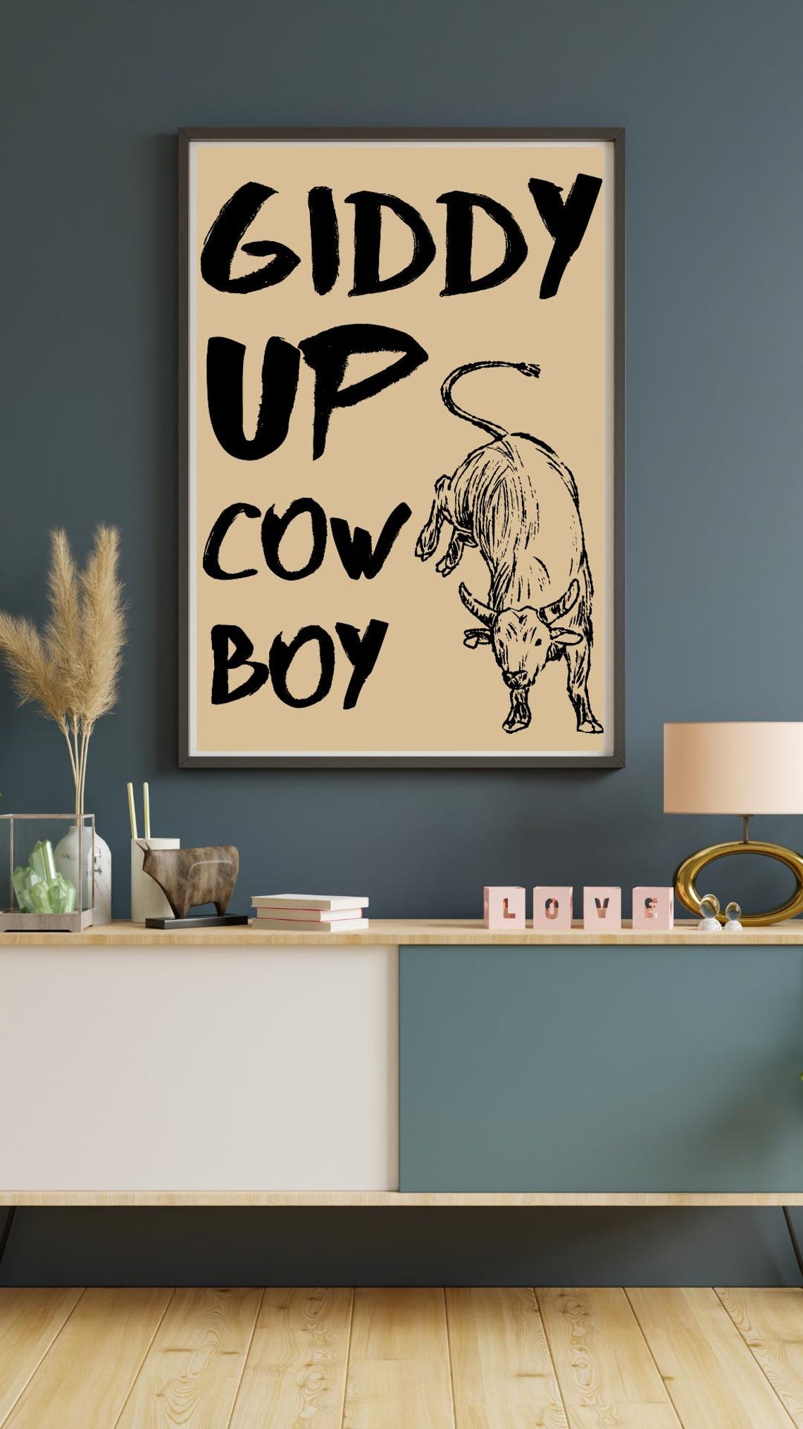 Giddy up Cowboy Art Print: Western Southern Decor (digital Printable ...