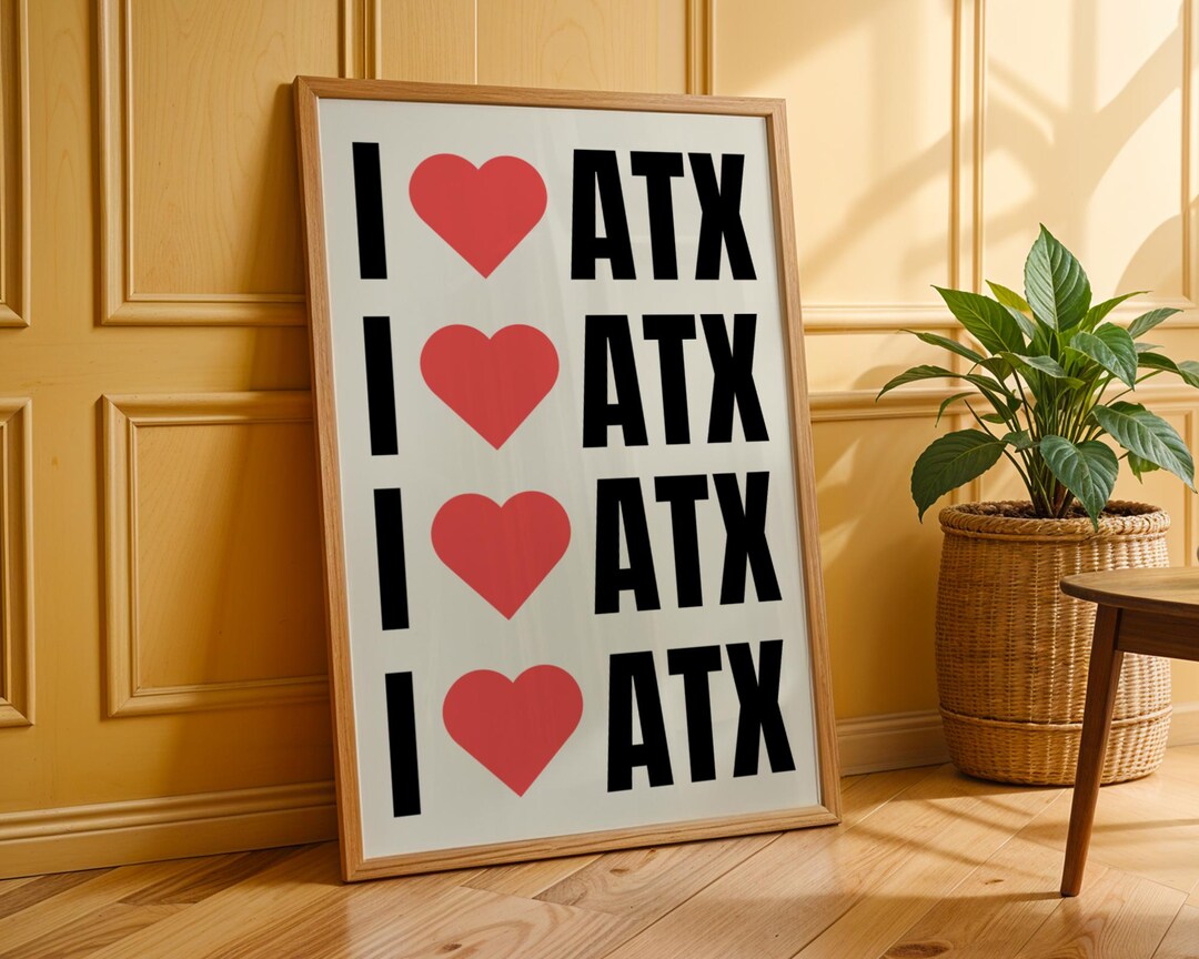 I Love Austin Texas Print: ATX City Horizontal Poster (digital Download ...