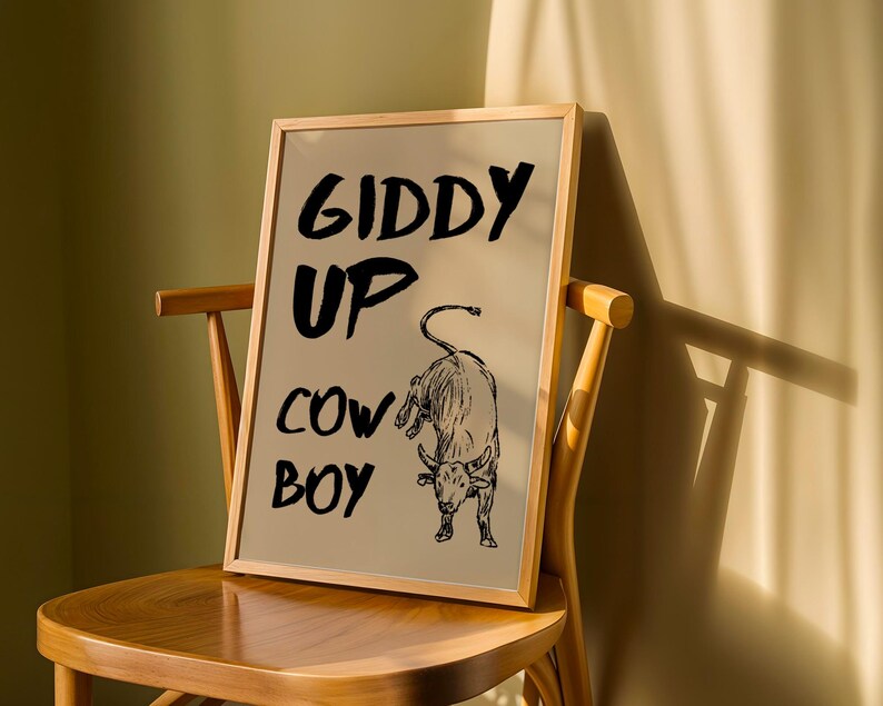 Giddy up Cowboy Art Print: Western Southern Decor (digital Printable ...