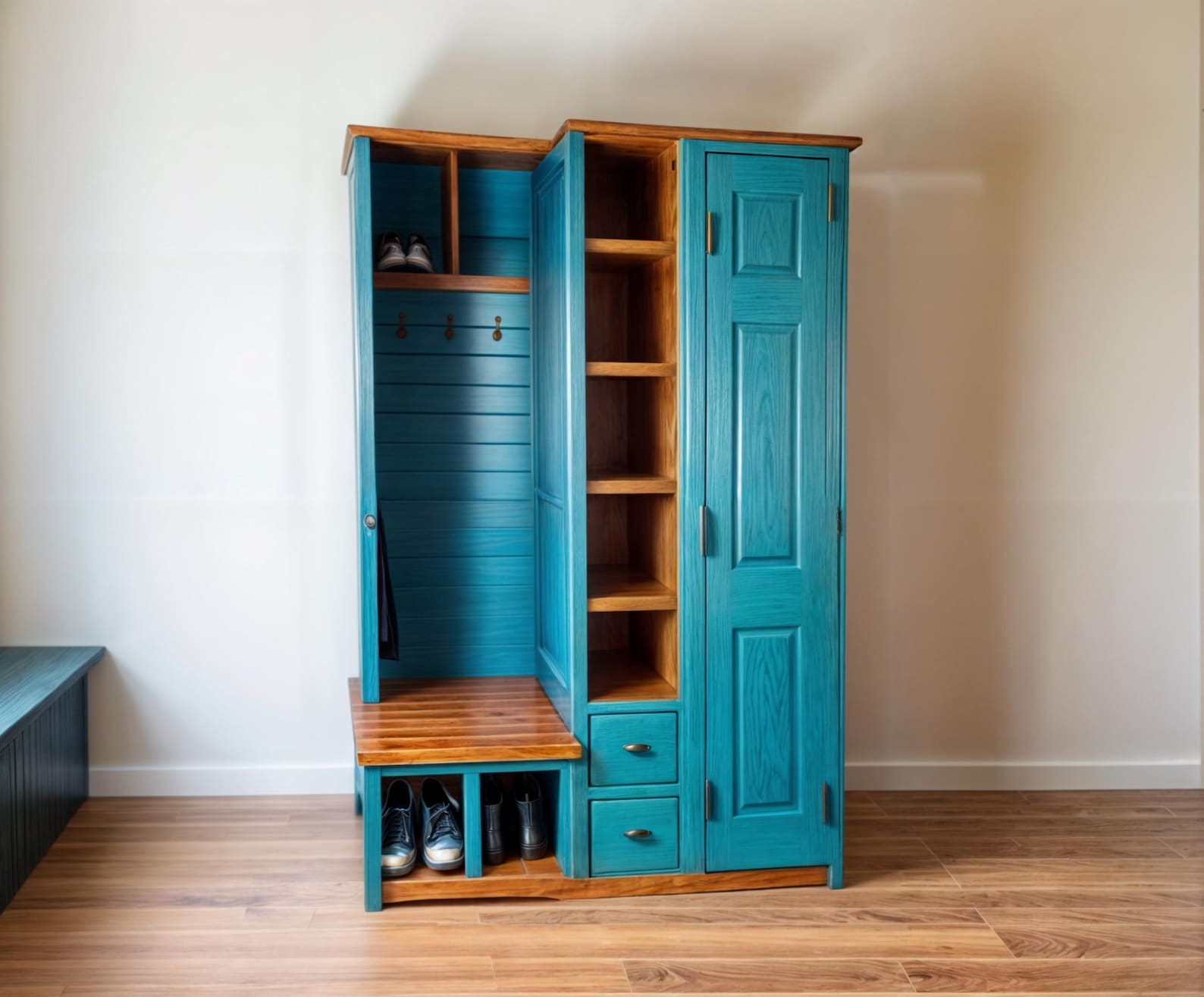 DIY Hall Tree Bench Build Plan | Mudroom Locker With Shoe Storage, Shelves & Hooks | Woodworking ...