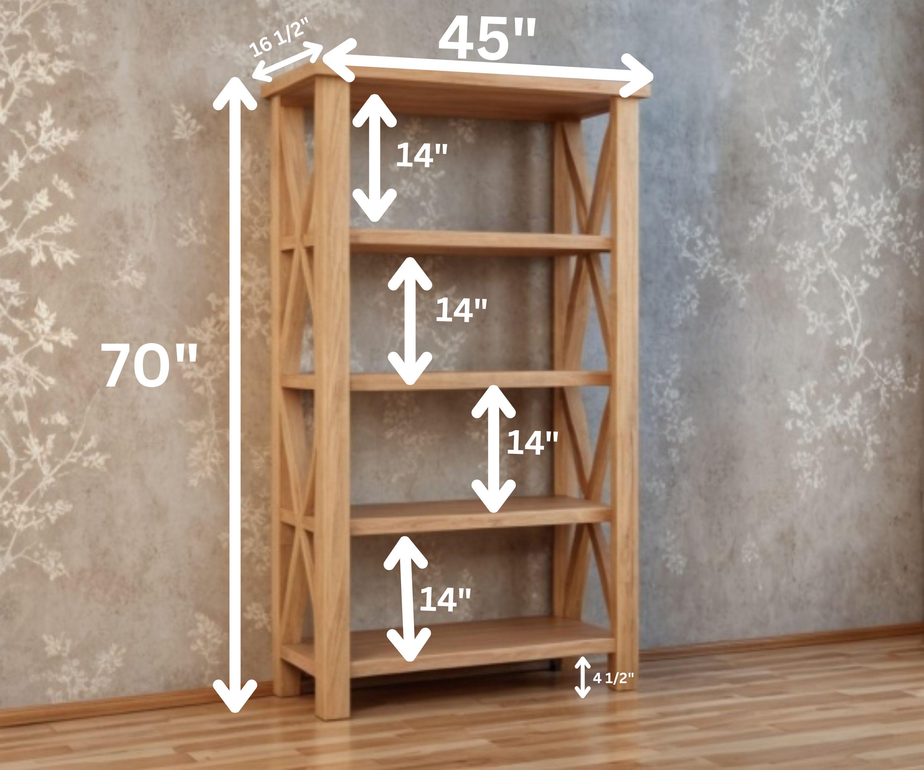 Modern Bookshelf Plan: DIY Woodworking, X-brace Design (PDF Download ...
