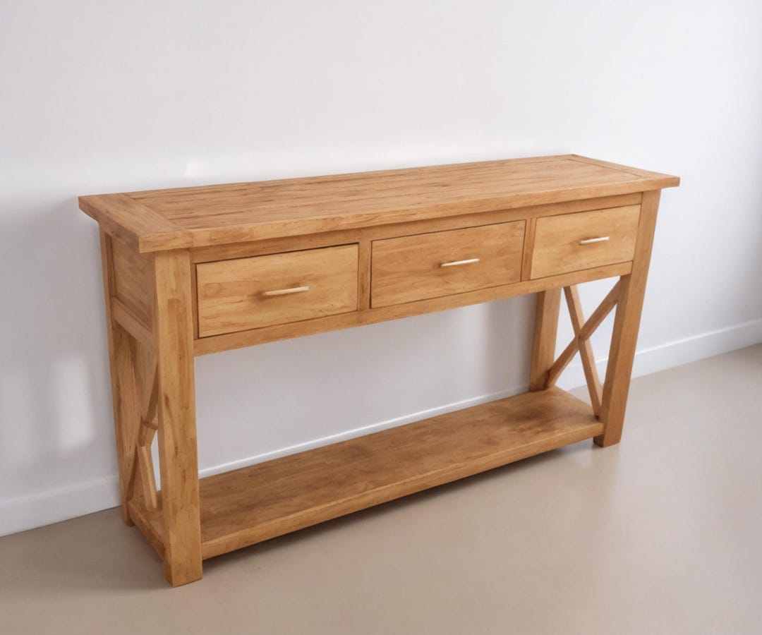 DIY Console Table Build Plans- Console With Drawers - Furniture Plans- Woodworking Plans- Desk ...