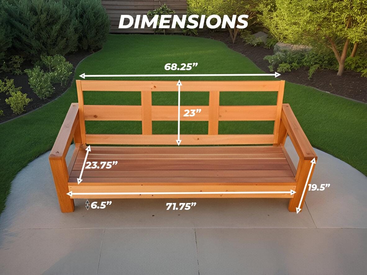 DIY Wooden Outdoor Sofa Build Plan: Patio Furniture (PDF File) - Etsy