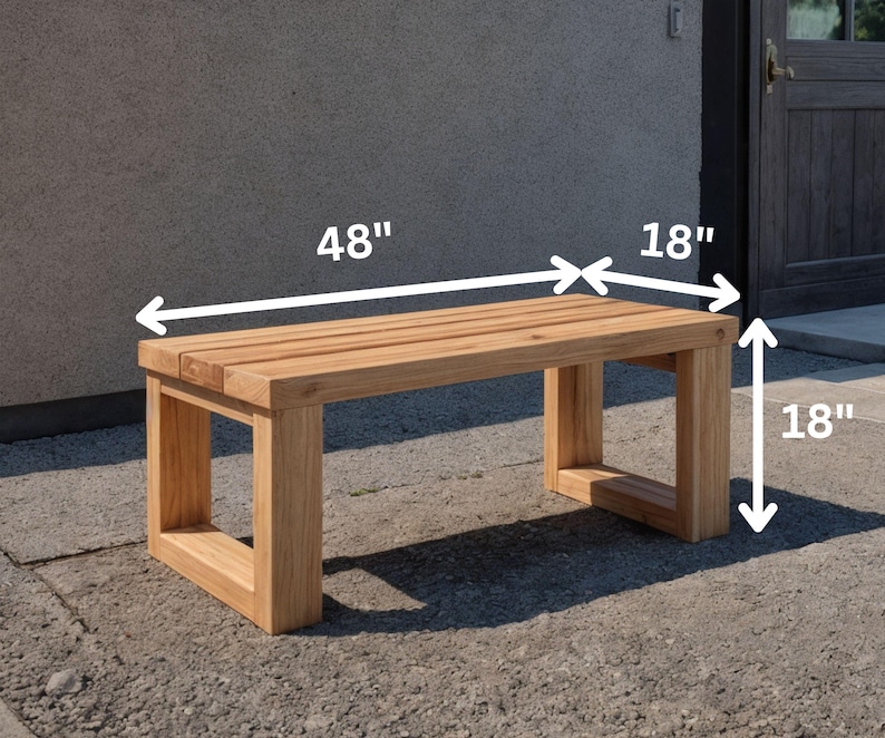 Garden Bench Plan: 2x6 Simple Wooden Bench With Backrest (PDF Download ...
