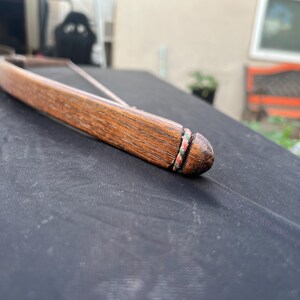 70 " Longbow, 50# @ 30", Solid Wood Red Oak, Leather Wrap, With String ...