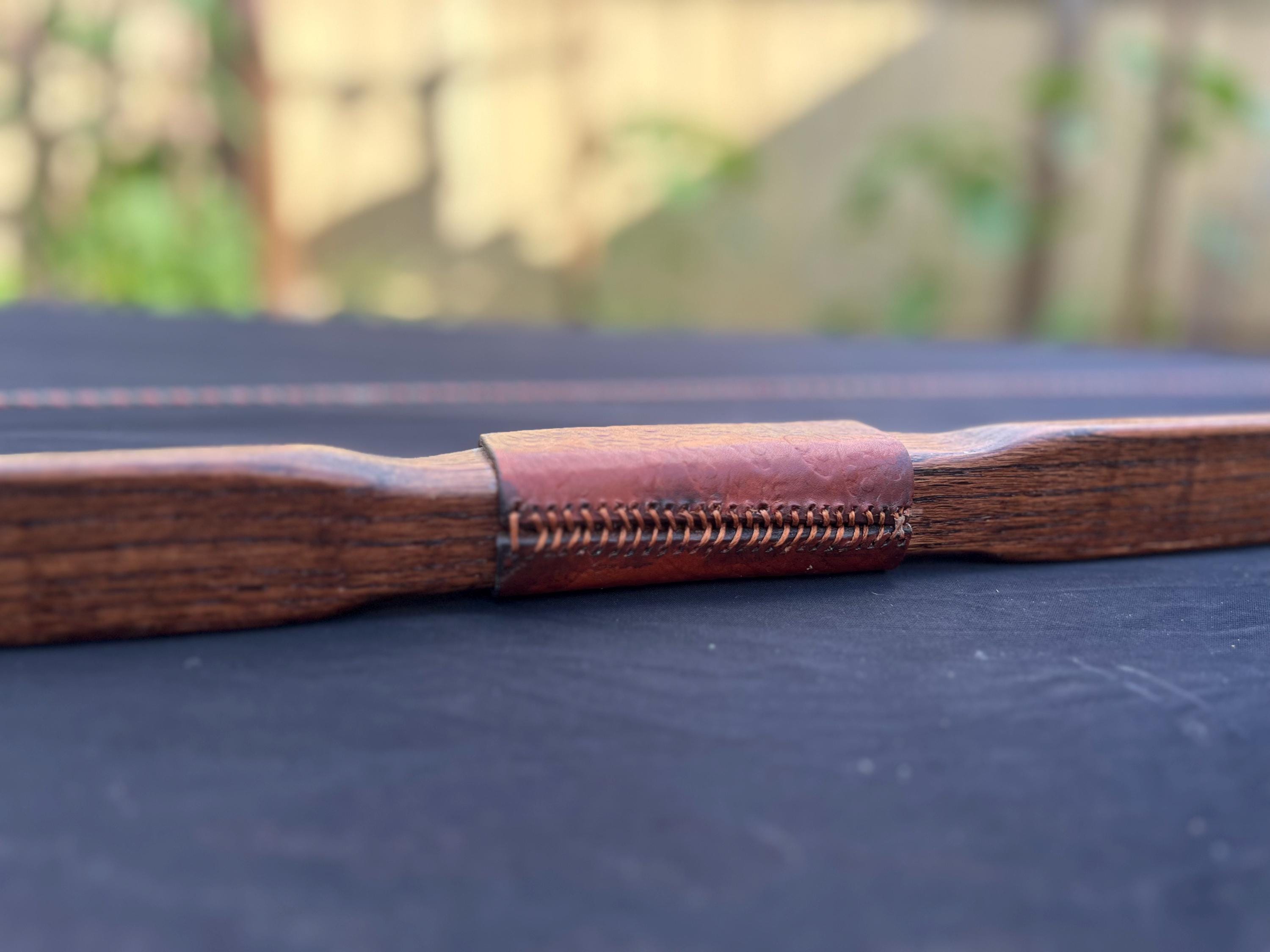 70 " Longbow, 50# @ 30", Solid Wood Red Oak, Leather Wrap, With String ...