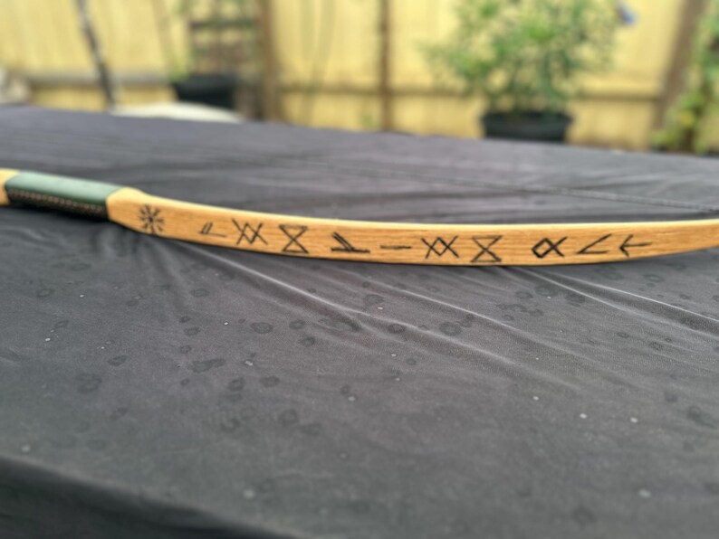 Viking Bow 38#@24" , 60" Tall Leather Handle. Handmade Solid Wood ...