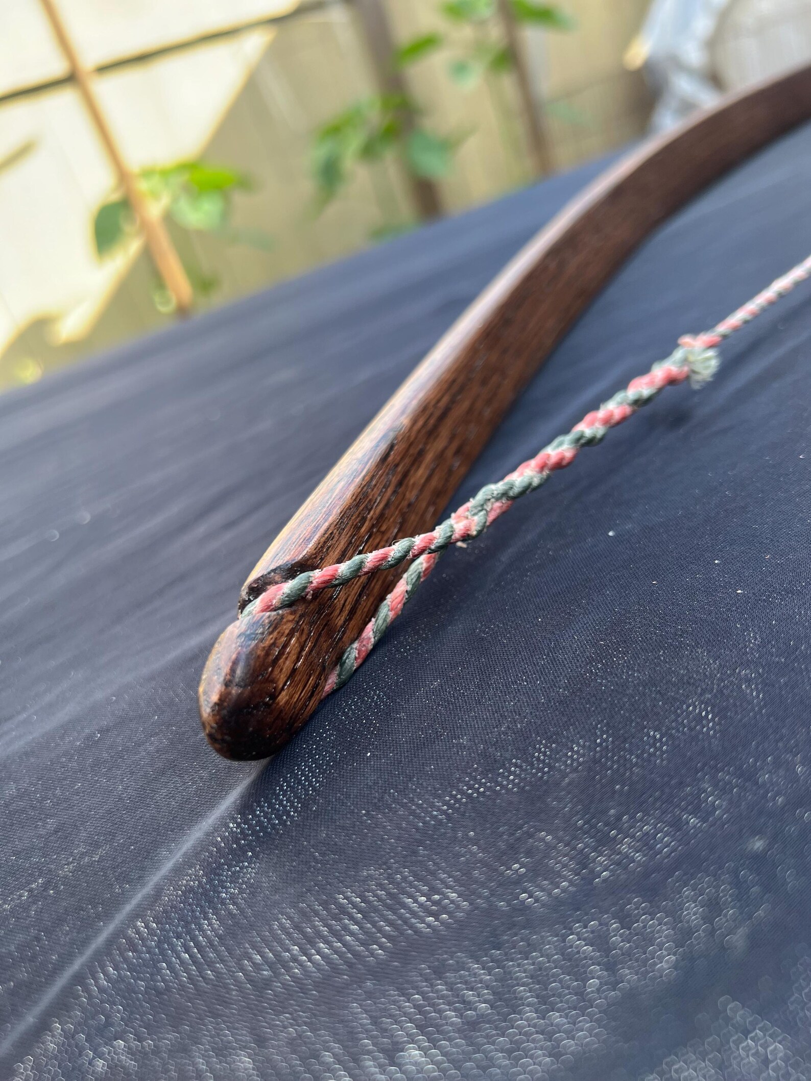 70 " Longbow, 50# @ 30", Solid Wood Red Oak, Leather Wrap, With String ...