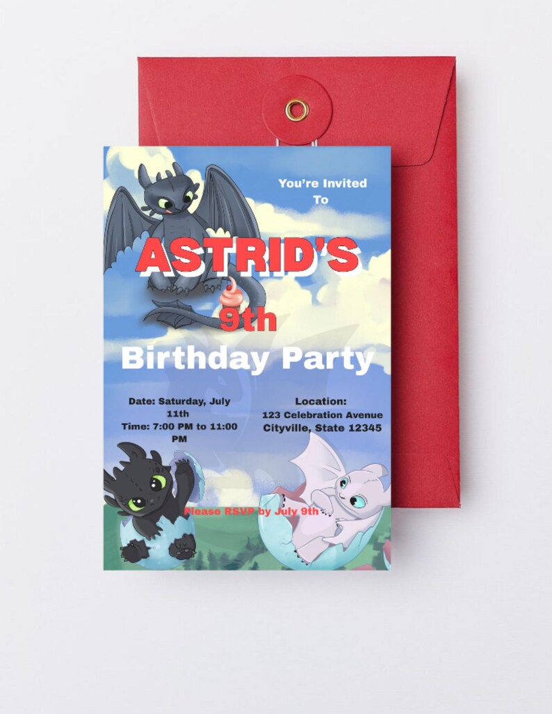 How to Train Your Dragon Party Invitation | Printable & Editable - Etsy