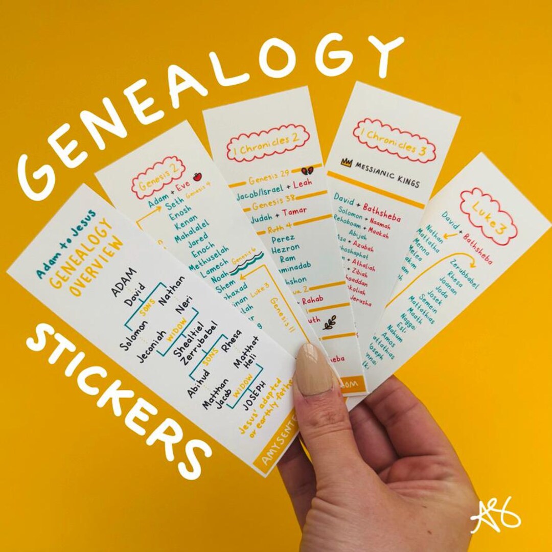 Sticker Set: Bible Genealogy (5-pack) - Etsy