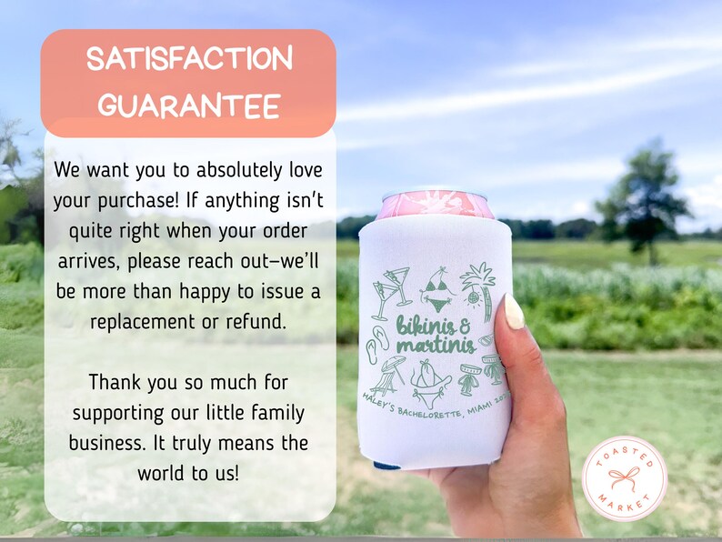 Bikinis and Martinis Bachelorette Can Coolers, Personalized Beach ...