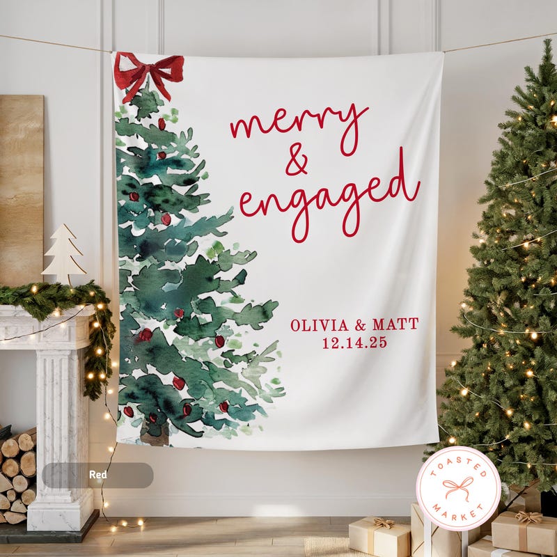 Engaged Christmas Sign - Etsy