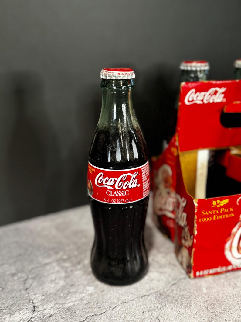 Vintage 1999 Coca-cola Santa Pack 6 Glass Bottles | Original Carrier ...