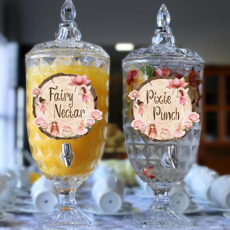 Fairy Party Drink Labels: Pixie Punch, Magical Nectar (digital Download ...