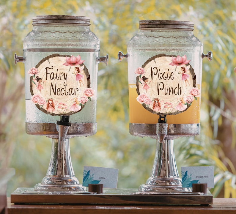 Fairy Party Drink Labels: Pixie Punch, Magical Nectar (digital Download ...