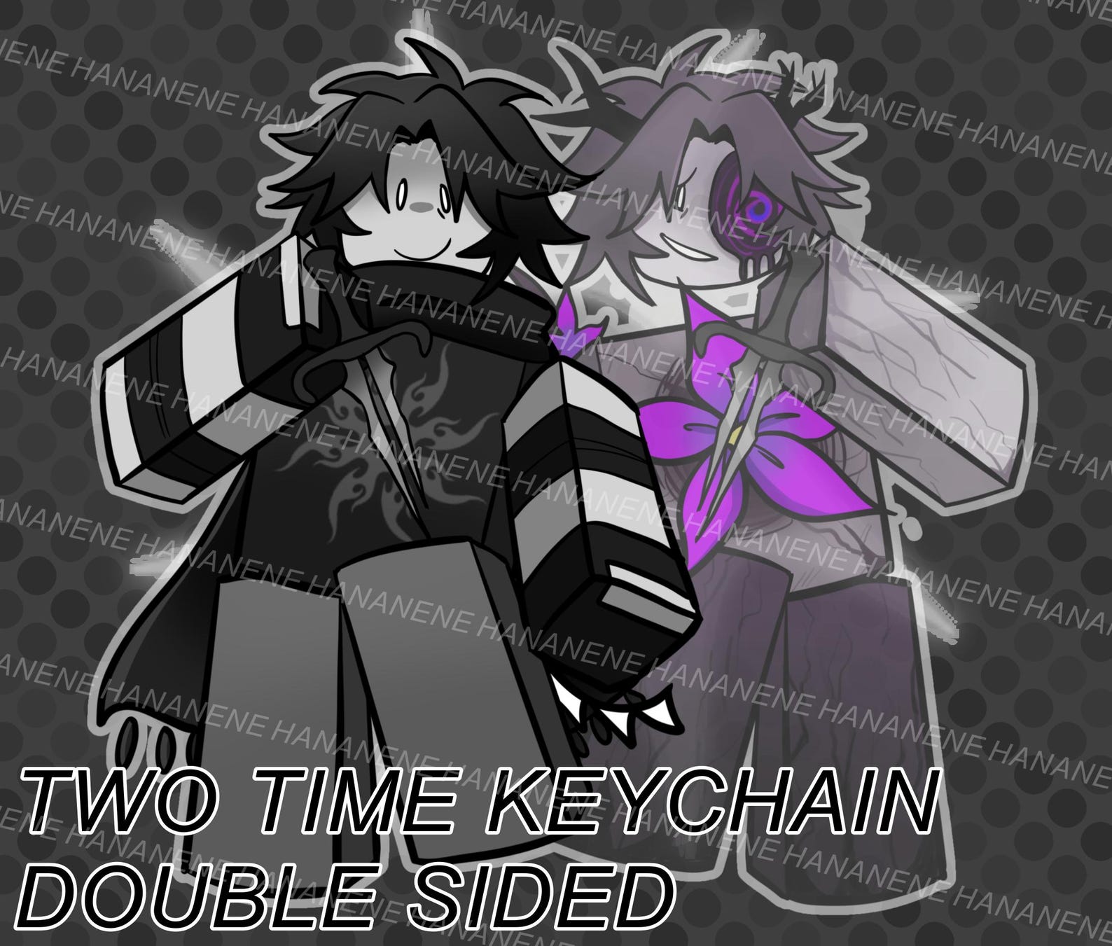 Roblox Forsaken Two Time Keychain - Etsy