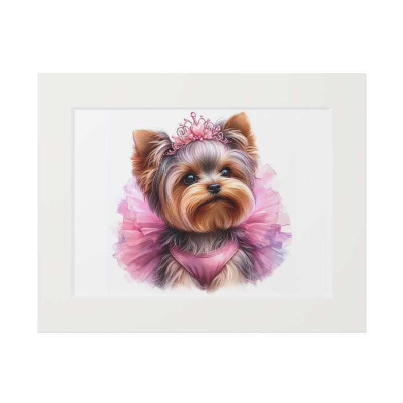 Adorable Yorkie Art Print With Passepartout Frame, Dog Lover Gift, Pet ...