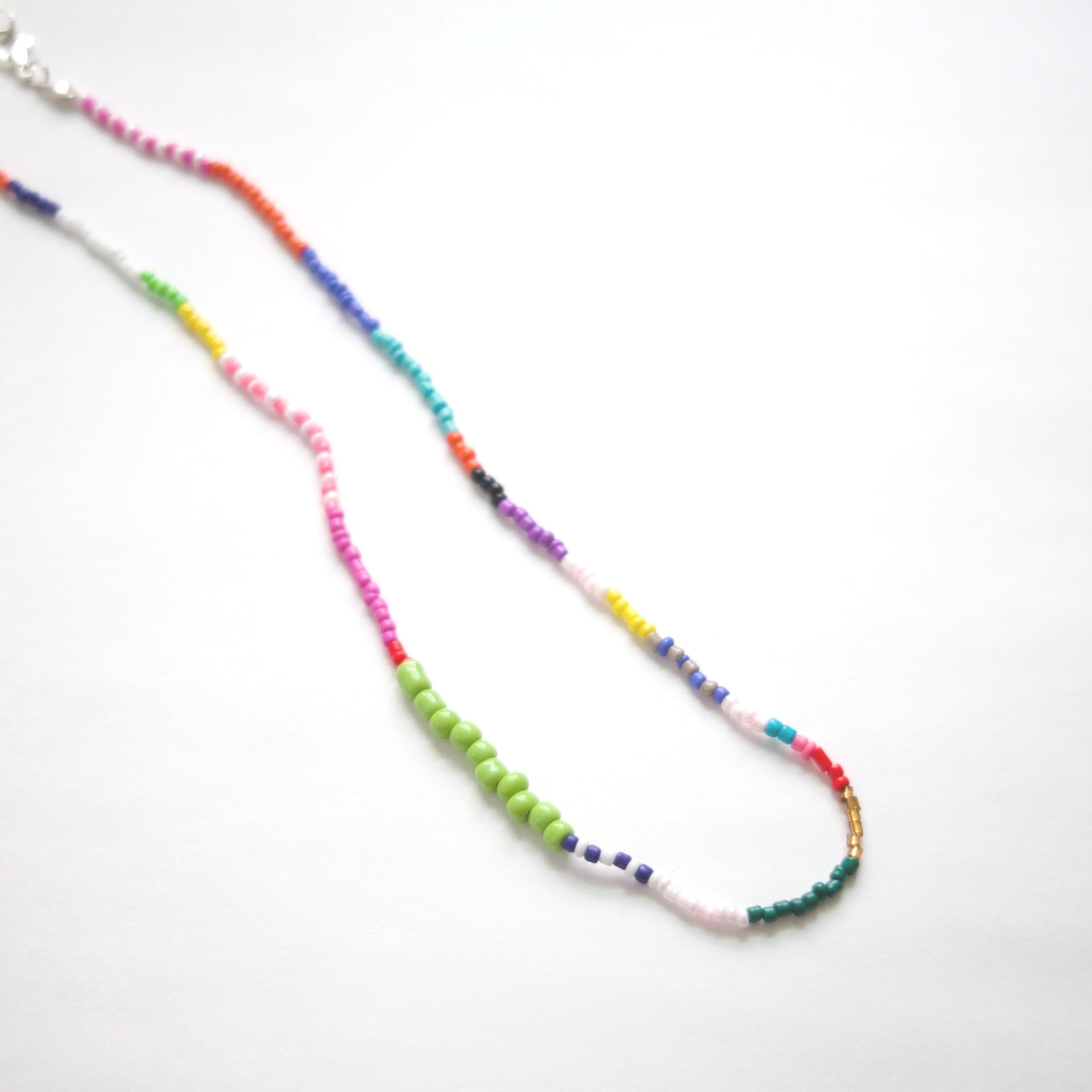 Rainbow Whimsy Beaded Necklace – Handmade Multicolor Boho Jewelry Gift ...