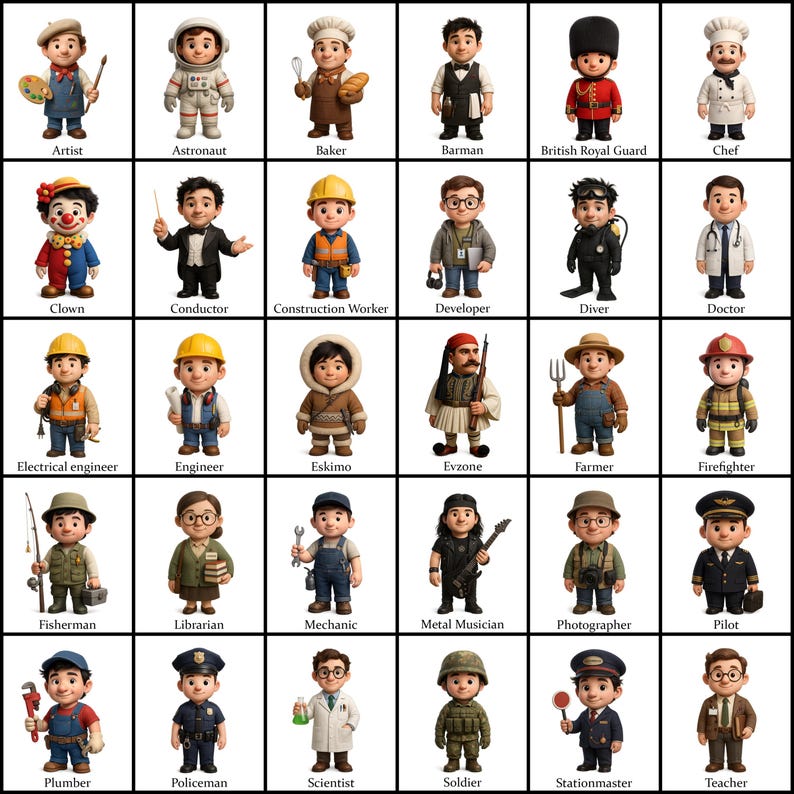 Professions Icon PNG – 3D Character Series – Digital Download - Etsy