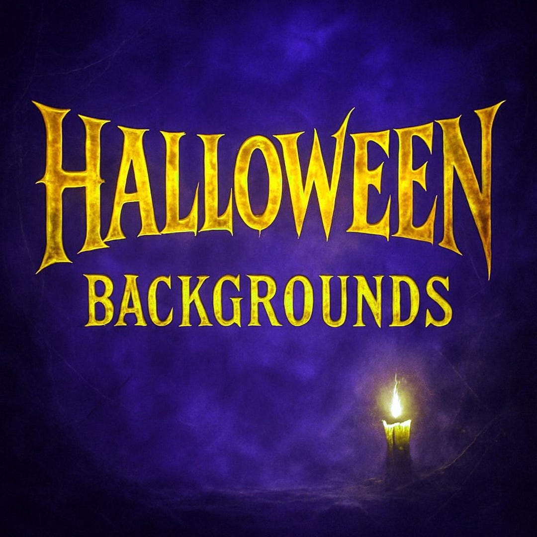 Spooky Halloween Backdrop: Ghost, Witch & Pumpkin Scenes (digital ...