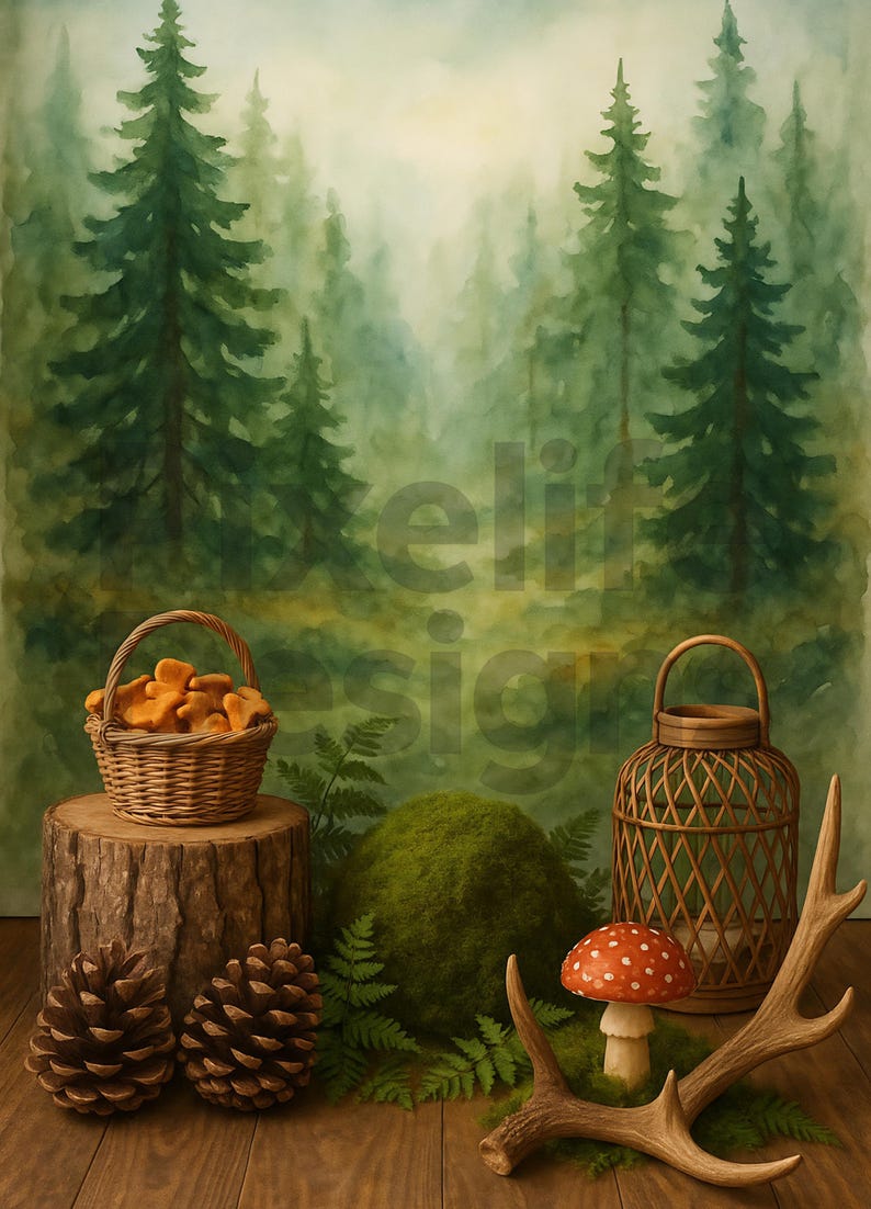 Forest & Sea Watercolor Backdrops Bundle – 12 Digital Backgrounds in 3 ...