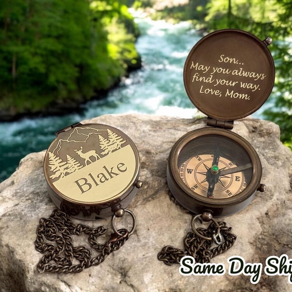 Engraved Compass - Etsy