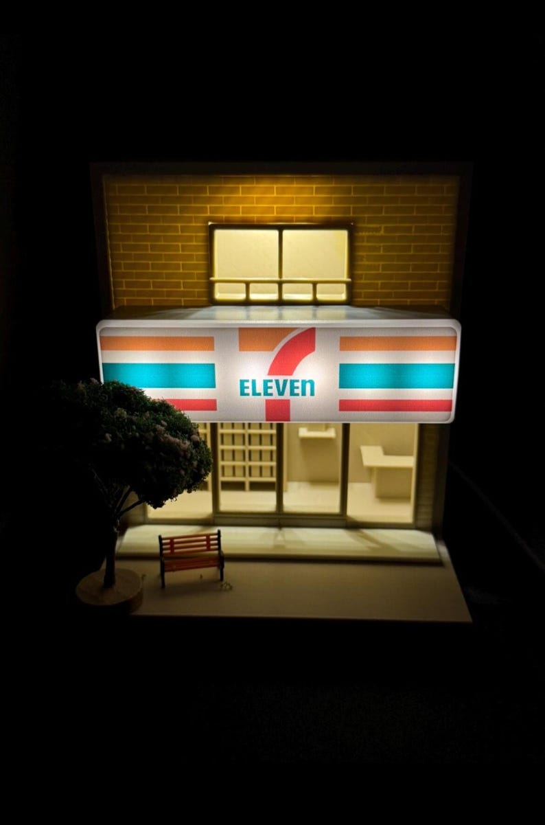 Mini Japanese Storefront Lamp – Cozy Handmade Night Light for Desk or ...