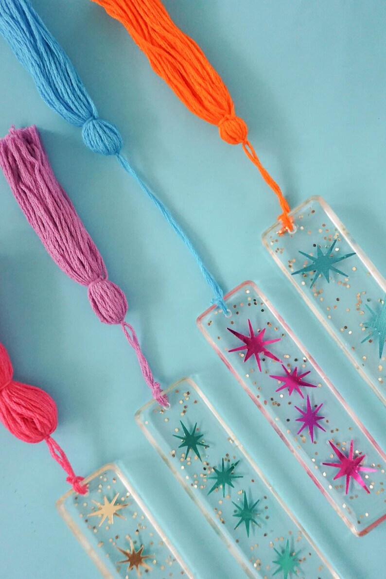 Custom Resin Bookmark Set: Set of 5 Floral, Glitter, or Crystal Details ...
