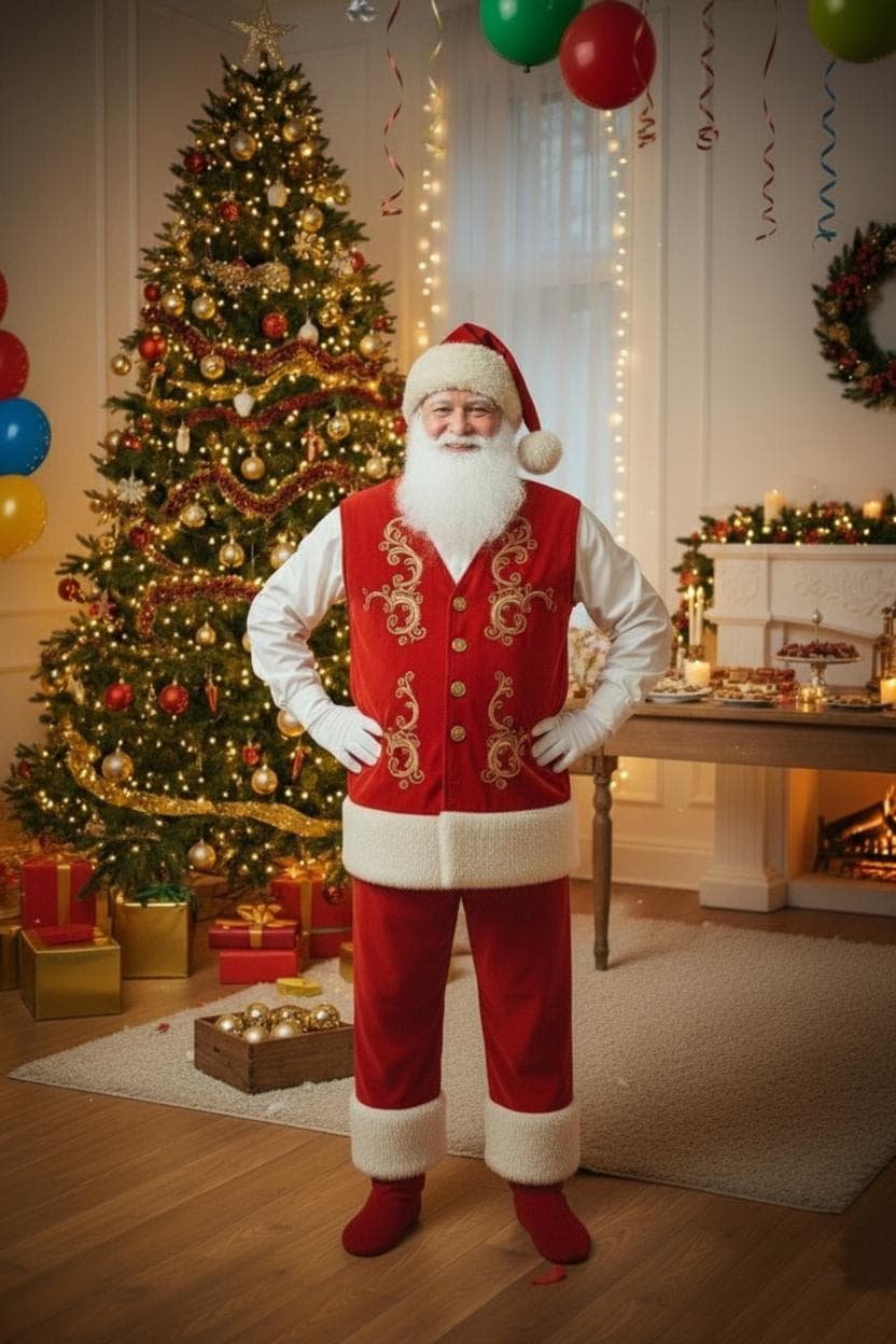 Luxury Wool Santa Suit - Faux Fur Trim, Handmade Christmas Costume - Etsy