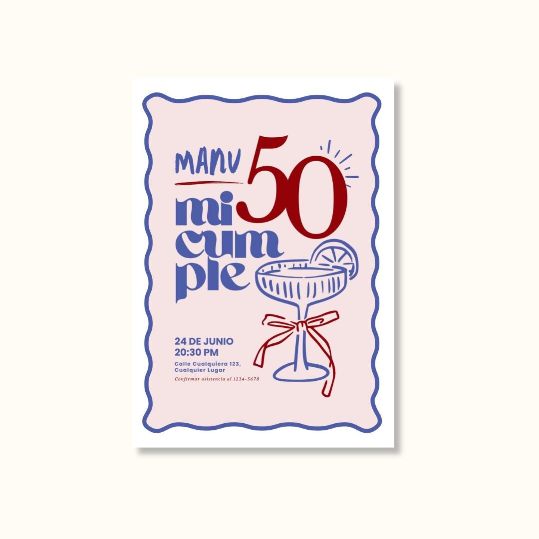 50th Birthday Invitation, Women's Birthday Invitation, New Decade, 50 ...