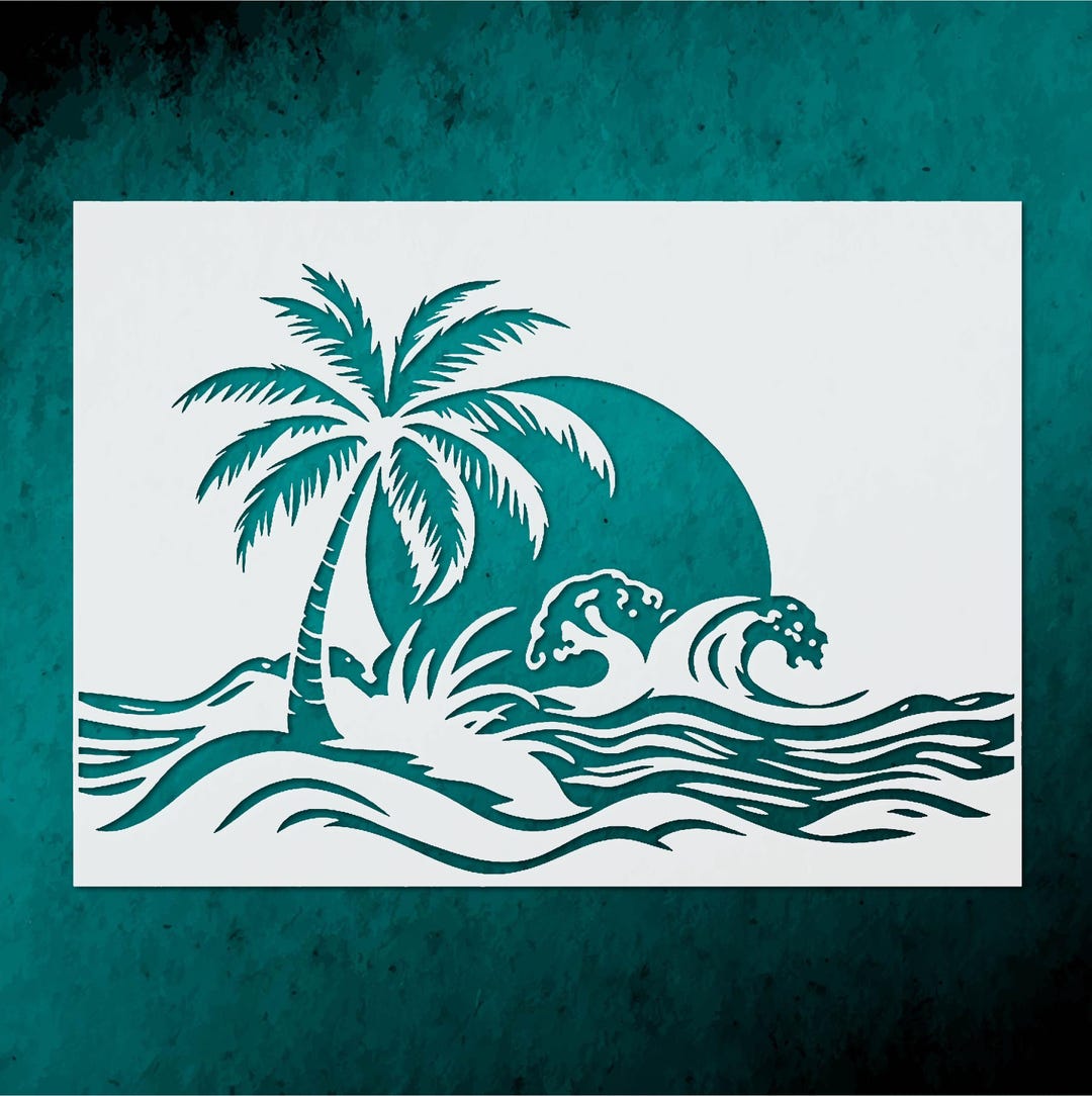 Palm Tree Stencil for Tropical Beach Decor DIY Crafts - Etsy